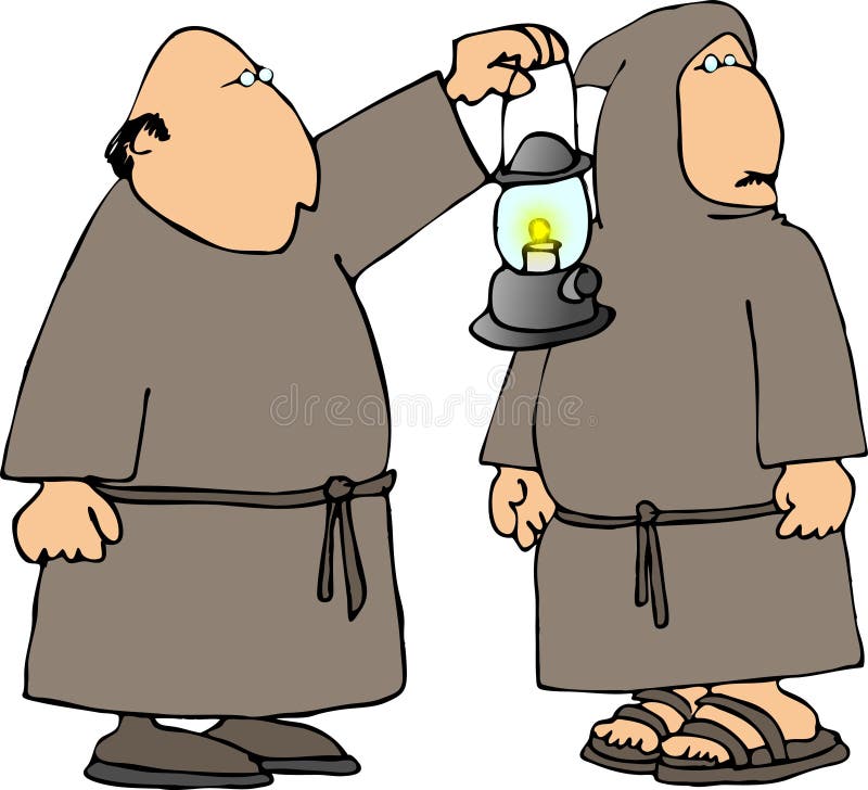 Two monks in robes stock illustration. Illustration of religion - 349543
