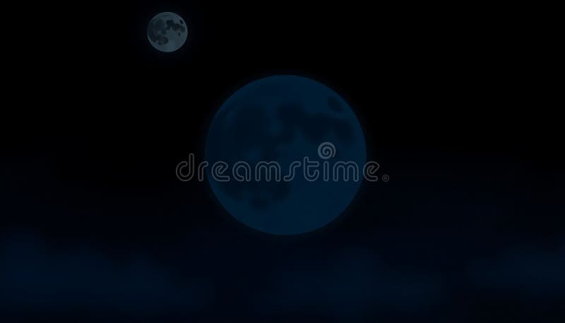 Two Moons Night Sky, Celestial Alignment, Lunar View, Cosmic Scene ...
