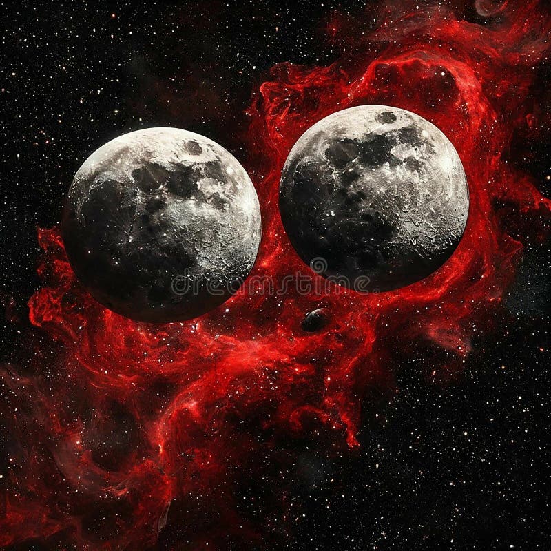 Two moons in space stock photo. Image of cosmic, quail - 354262708