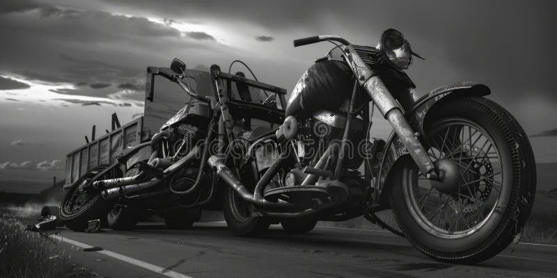 Two Motorcycles Parked Side by Side, Ideal for a Motorcycle Show or ...