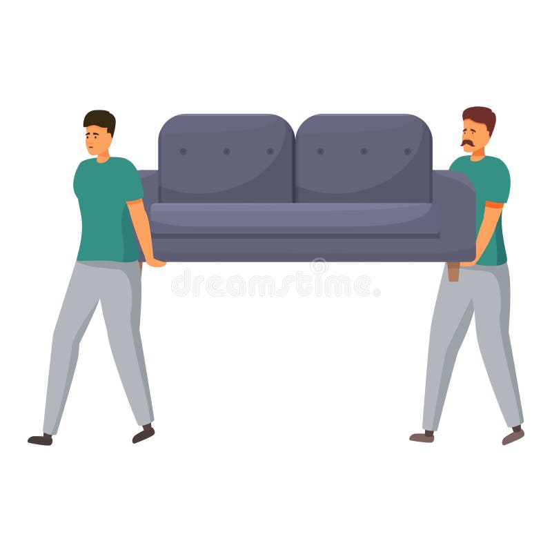 Two Movers Carrying Sofa, Moving House Service Stock Vector ...