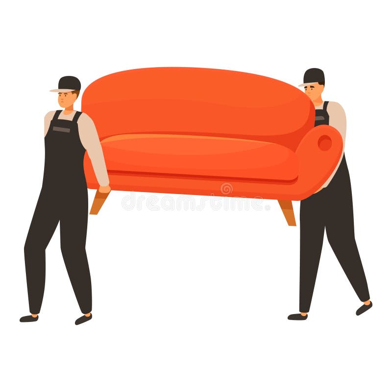 Two Movers Carrying Sofa, Moving House Service Illustration Stock ...
