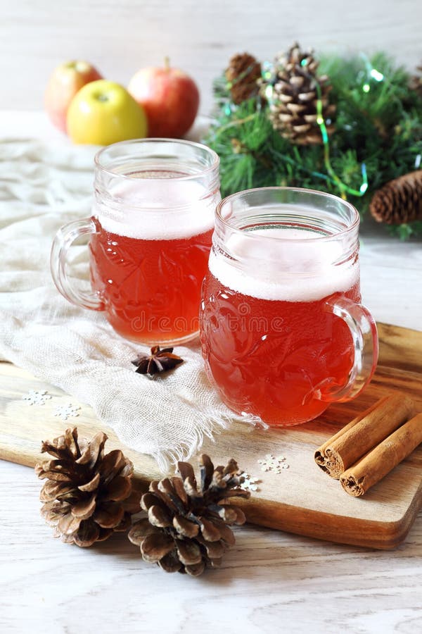 Two Mugs of Winter Craft Beer with Foam Cap Stock Photo - Image of ...