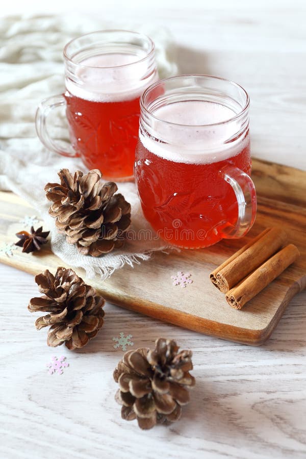 Two Mugs of Beer with Foam and Seaweed Crisps Stock Image - Image of ...