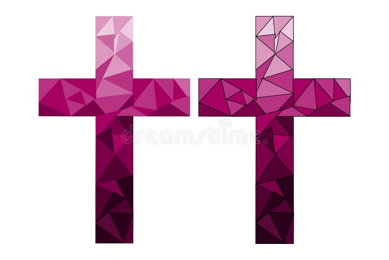 Two Multi-colored Mosaic Cross on a White Background Stock Vector ...