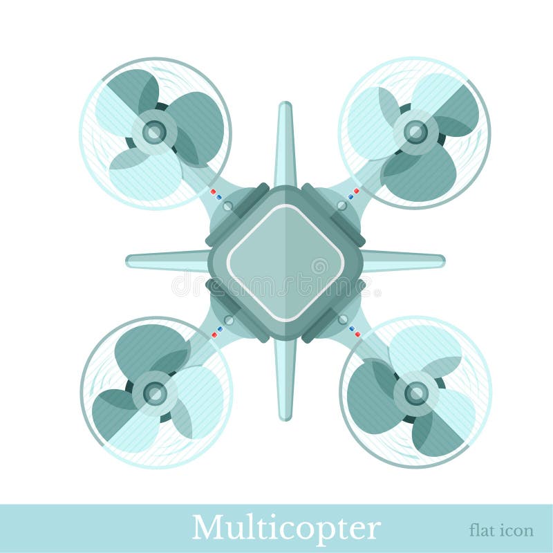Two Multicopter or Quadcopter Top View in Flat Style Isolated Stock ...