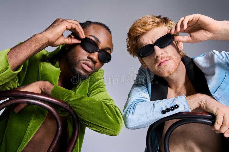Two Multicultural Men in Elegant Attire Stock Photo - Image of smart ...