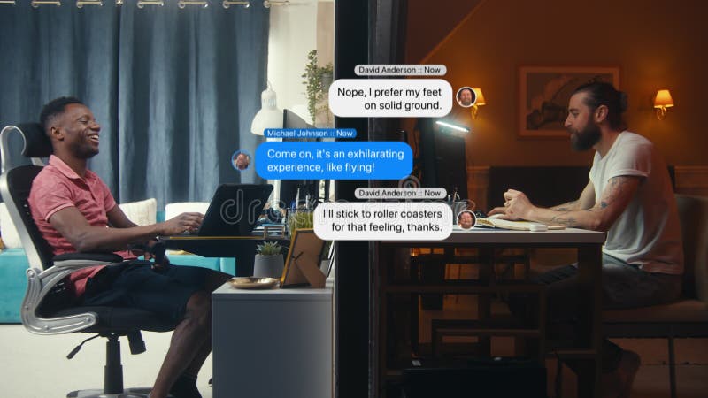 Messenger App on PC. 3D VFX Animation of Text in Bubbles Stock Footage ...