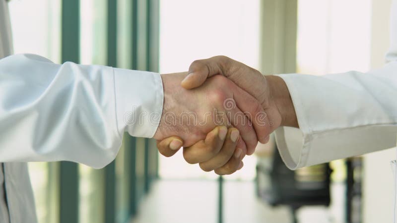 Two Multiracial Doctors Shake Hands with Each Other. the Meeting of ...