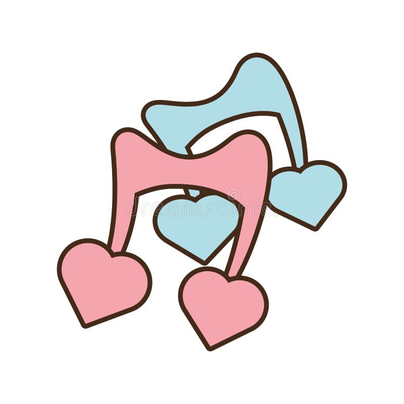 Two Musical Note Blue Pink Heart Stock Illustrations – 5 Two Musical ...