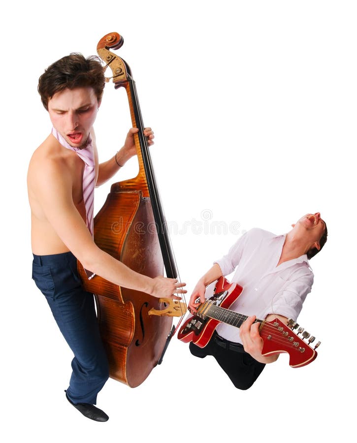Two musicians performing stock image. Image of musician - 13053435