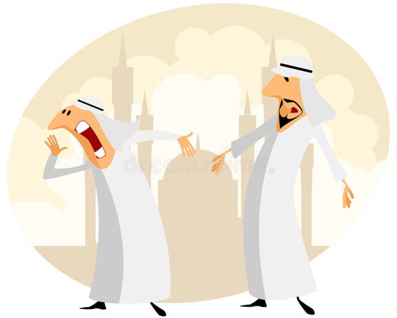 Two muslim men stock vector. Illustration of portrait - 64328590