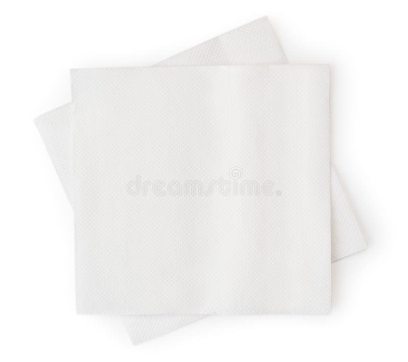 Blank White Square Folded Napkin Mock Up, Isolated Stock Photo - Image ...