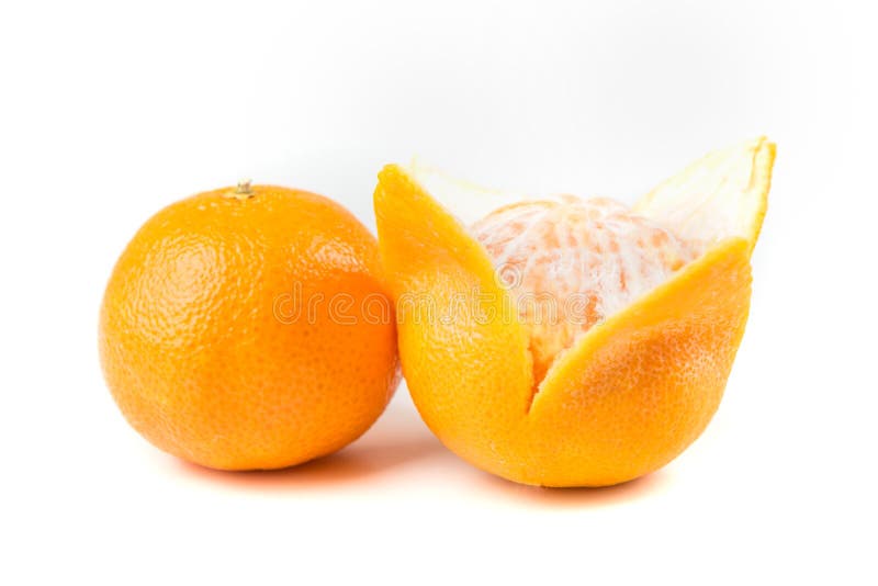 Two Navel Oranges One Peeled One Unpeeled Stock Photo - Image of cutie ...