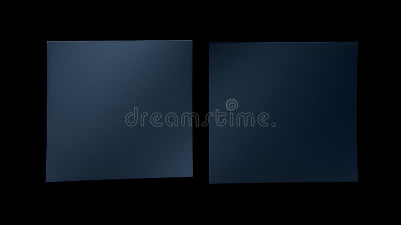 Two Navy Blue Square Paper Notes on a Black Background. Brainstorming ...