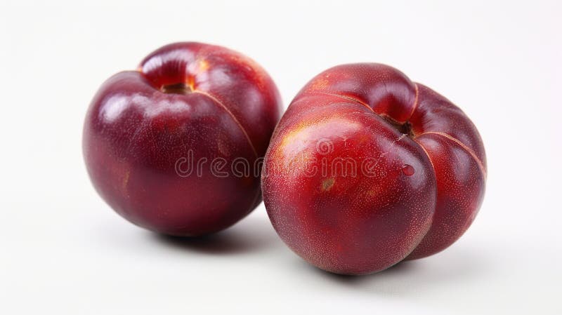 Two Nectarines with White Background . Generative Ai Stock Illustration ...