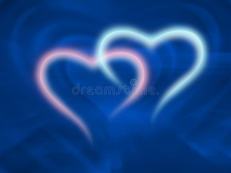 Two neon hearts stock illustration. Illustration of birthday - 2781395