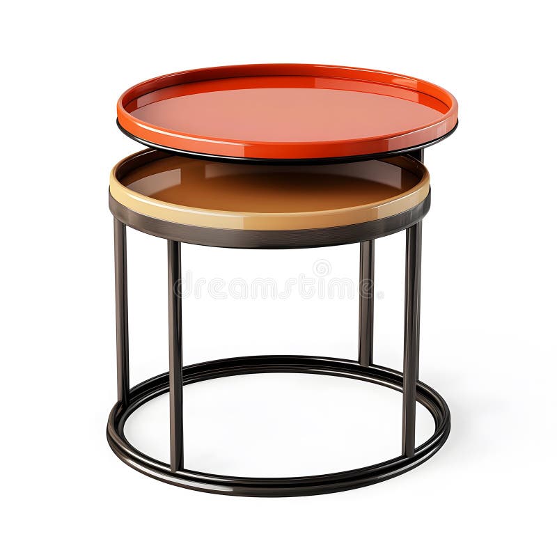 A Nesting Pair of Side Tables with Contrasting Colors and Minimalist ...