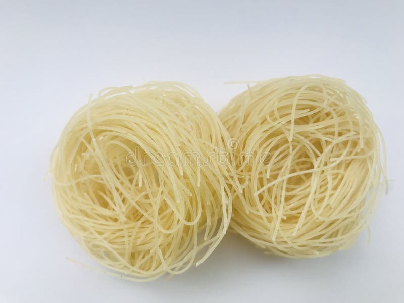 Spaghetti Nests Pasta on a White Background Stock Image - Image of food ...