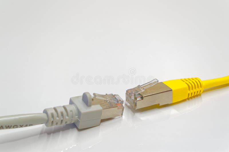 Two Network Connection Plugs in Opposite of Each Other Stock Image ...