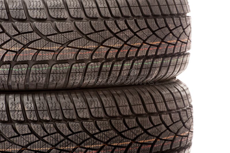 Two New Car Tires in Studio Stock Photo - Image of black, transport ...