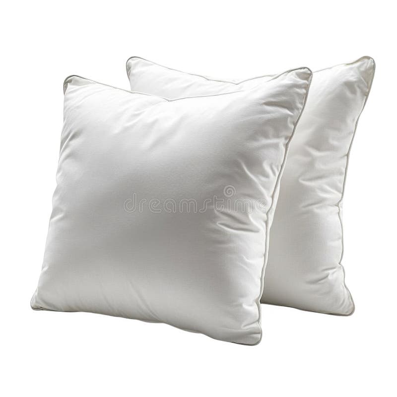 Two New Soft Pillows Isolated on White Background Stock Illustration - Illustration of domestic ...