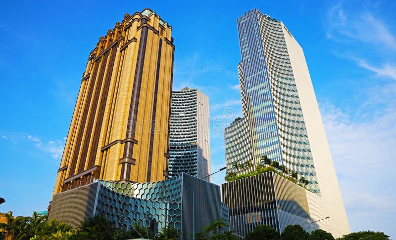 The Two Nice Building that Stand Out from the Clear Blue Sky Stock ...