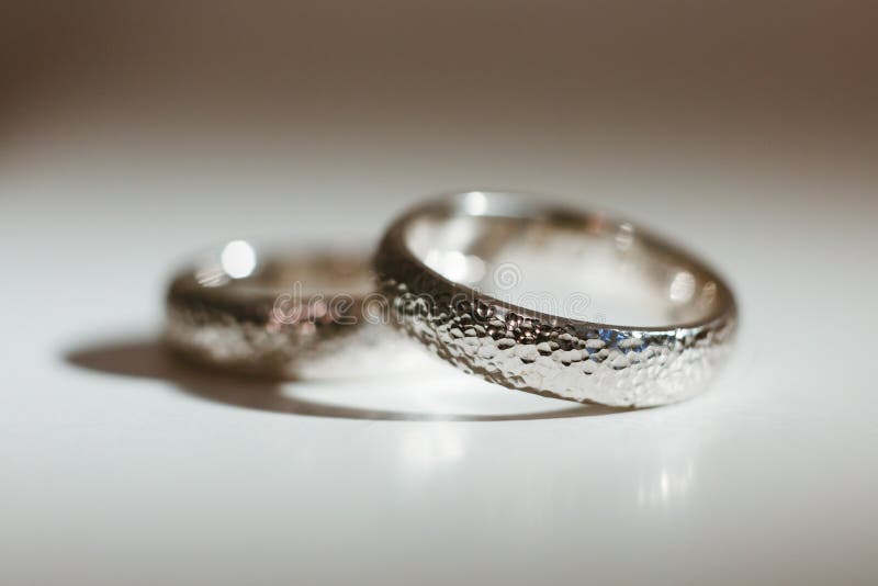 Two Nice Silver Wedding Rings Stock Image - Image of rings, bridegroom ...