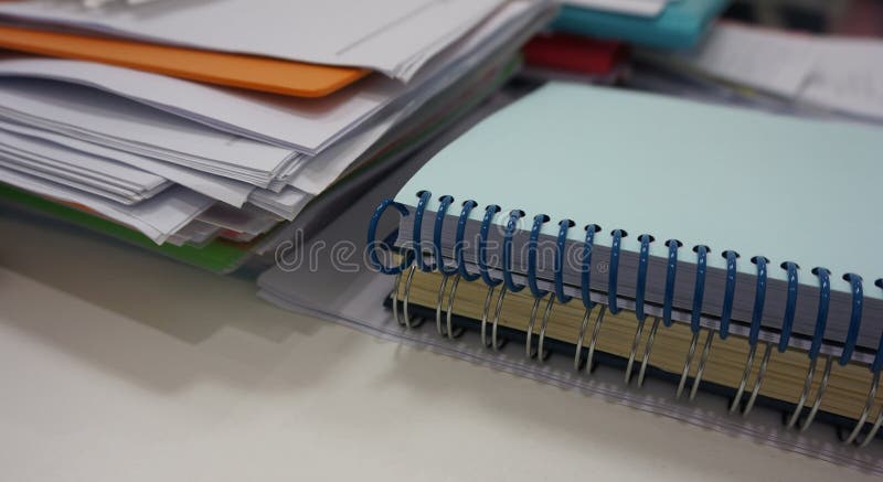 Two Notebook and Office Document Stock Image - Image of notebook ...