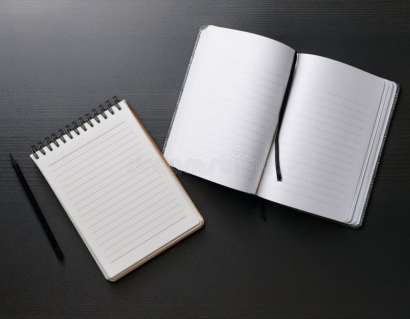 Two Notebooks Lying Open Next To Each Other, One Filled with Notes and ...