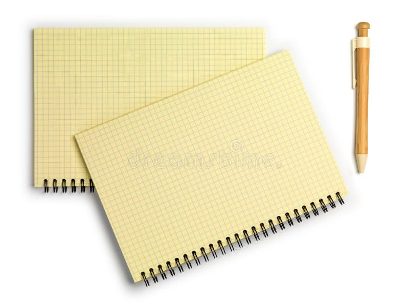 Two Notebooks and Pen. Top View. Isolated on a White. Stock Photo ...