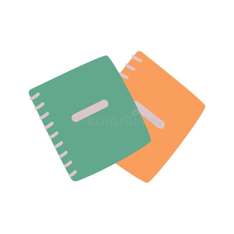 Two Notebooks on Rings are Stacked. Vector Flat Icon Stock Illustration ...