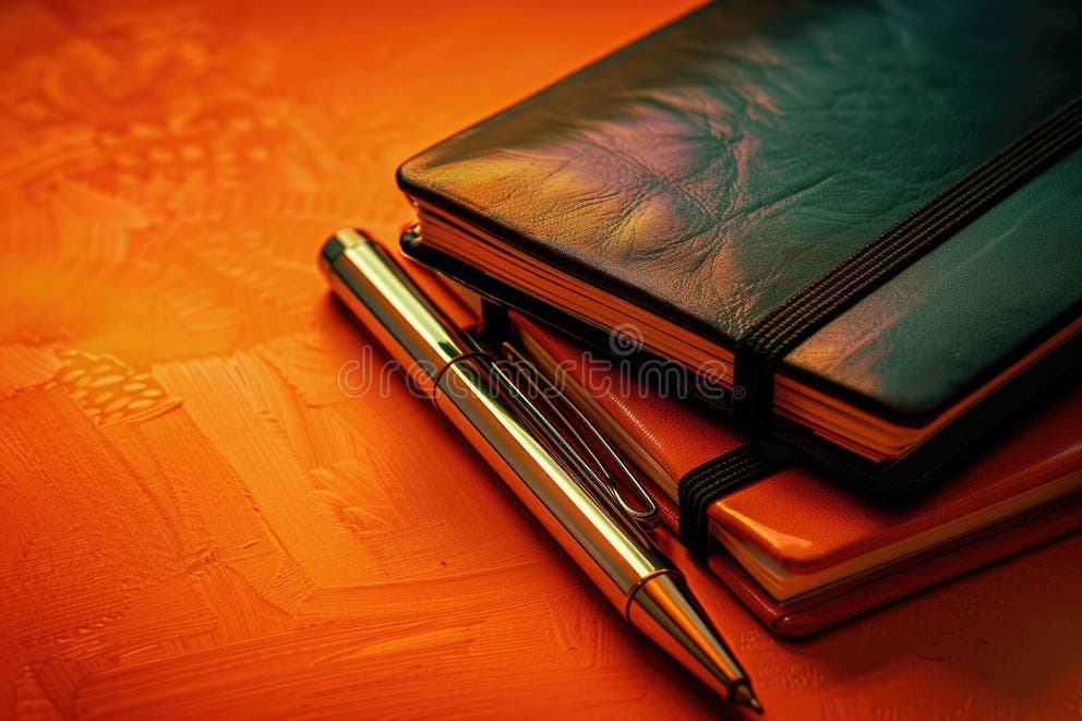 Two Notebooks Stacked on Top of Each Other, Possibly Used for Reference ...