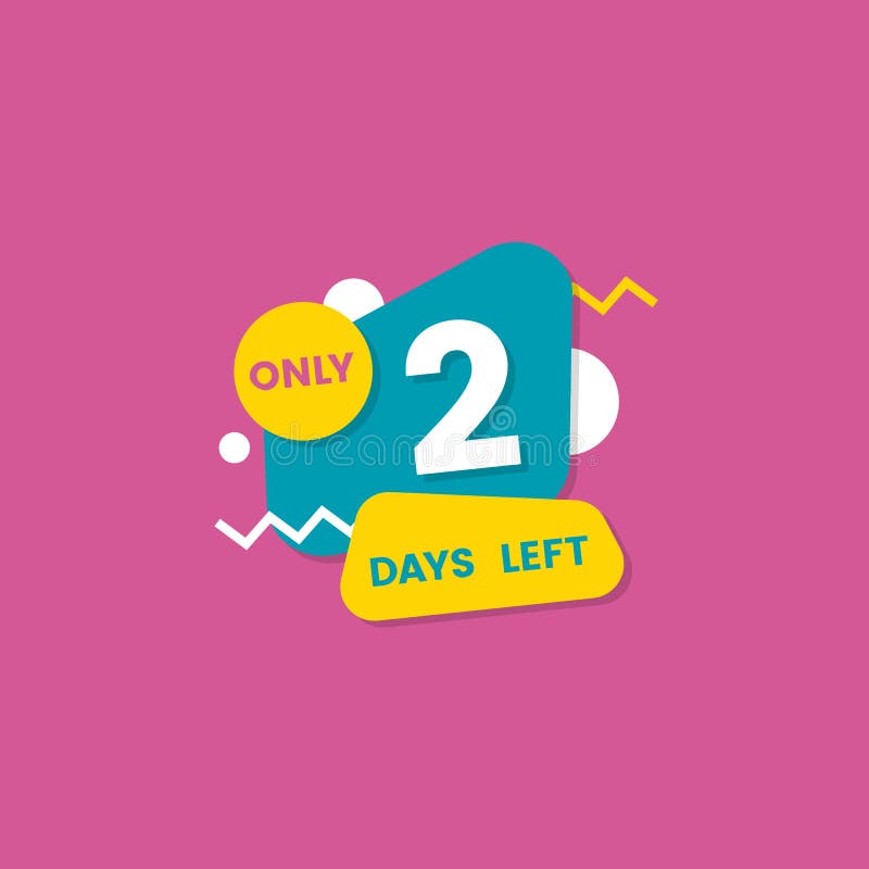 Two Number of Days Left Badge and Sticker, Countdown Discounts and Sale ...