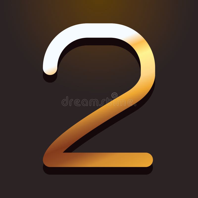 Gold number two stock illustration. Illustration of metallic - 92180992