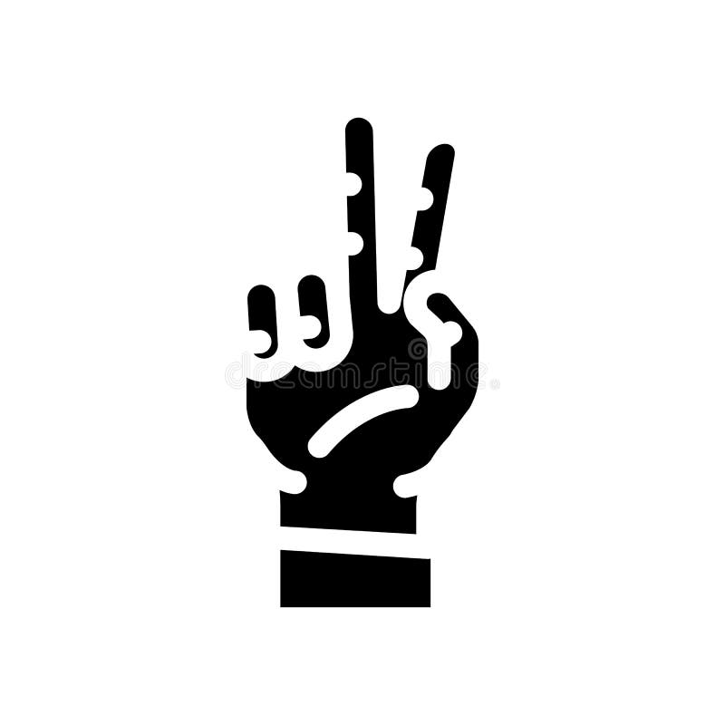 Two Number Hand Gesture Glyph Icon Vector Illustration Stock Vector ... Two Number Hand Gesture Glyph Icon Vector Illustration Stock Vector ...