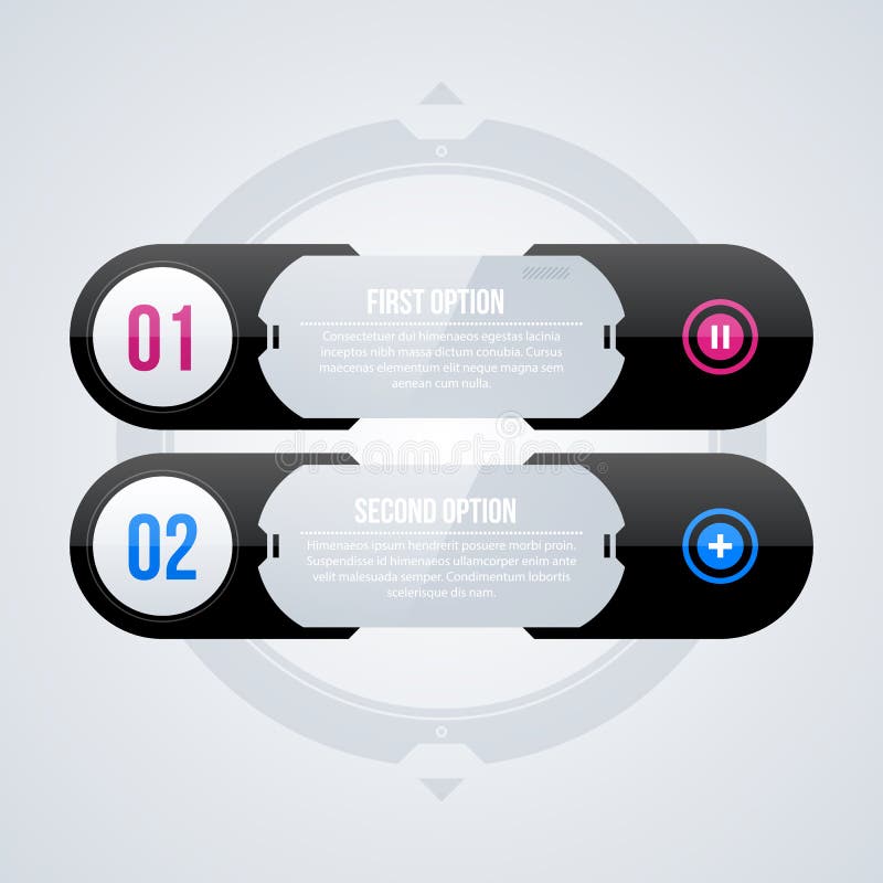 Two Numbered Banners in Hi-tech Style Stock Illustration - Illustration ...