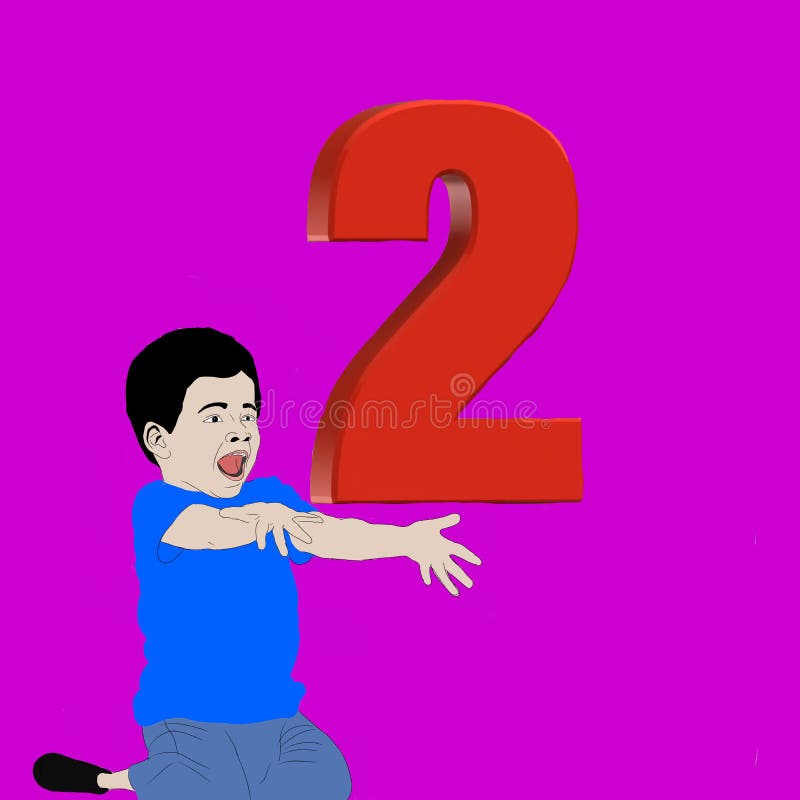 Boy and number two stock illustration. Illustration of numbers - 249811873