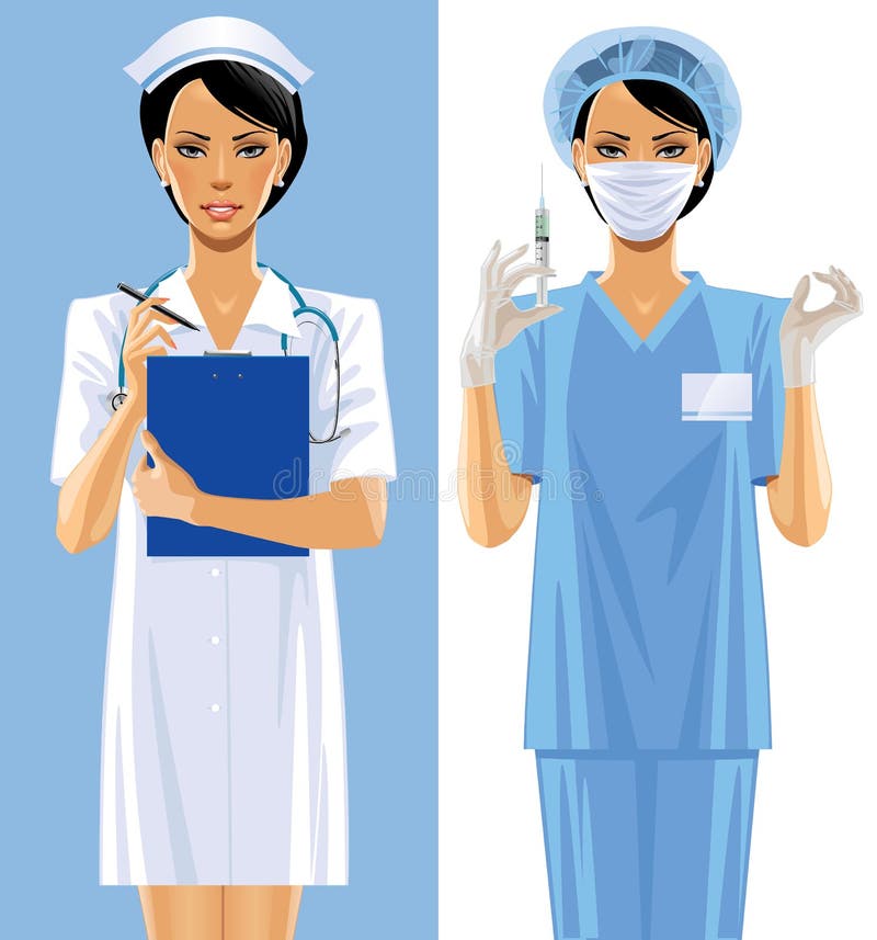 Two nurses stock vector. Illustration of beautiful, white - 28665106