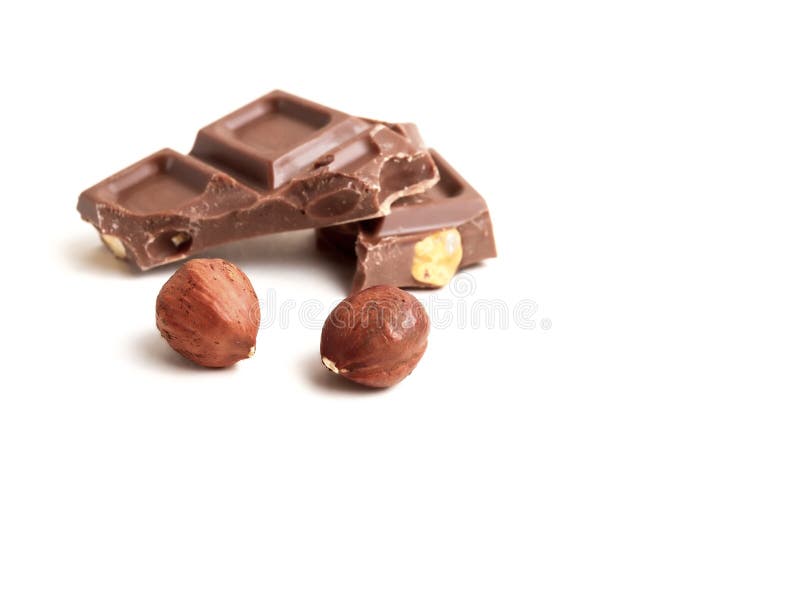 Two nuts and chocolate stock image. Image of macro, chunk - 30606385