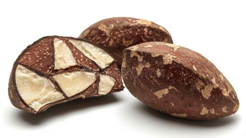 Two Nuts Photographed Close-up on a White Surface Stock Photo - Image ...