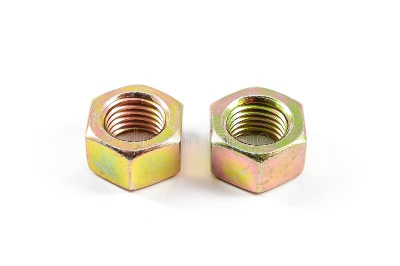 Two Nuts are Shown Side by Side Stock Photo - Image of gold, iron ...