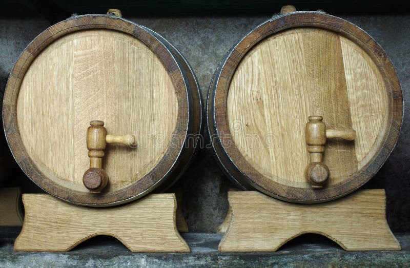 Two Oak Wooden Barrels Racks Stock Photos - Free & Royalty-Free Stock ...