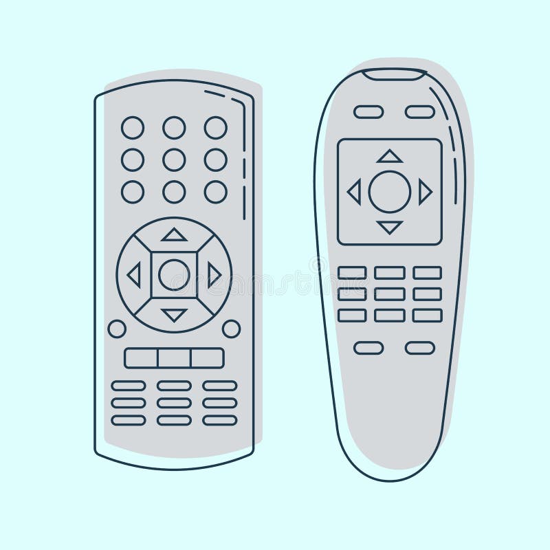 Two Object Hand Remote Control. Multimedia Panel with Shift Buttons ...