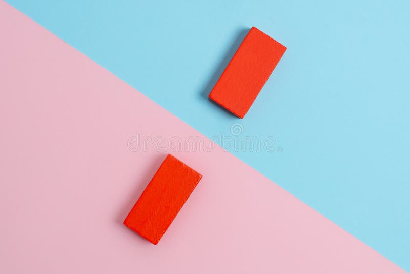Comparison of Two Objects Blocks Pencils Sticker Notes Facing Inward ...