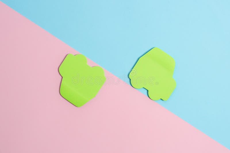 Comparison of Two Objects Blocks Pencils Sticker Notes Facing Inward ...