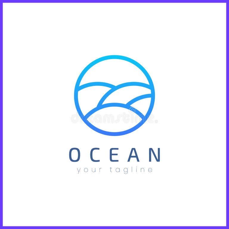 Two Ocean Waves in a Circle. Stock Vector - Illustration of clean ...