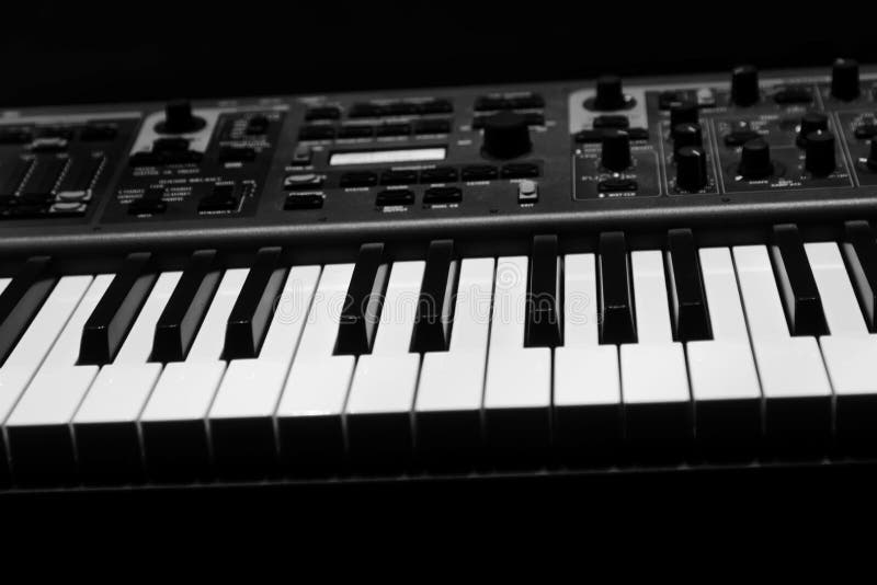 Two Octaves Electronic Musical Keyboard Synthesizer Close-up Stock ...