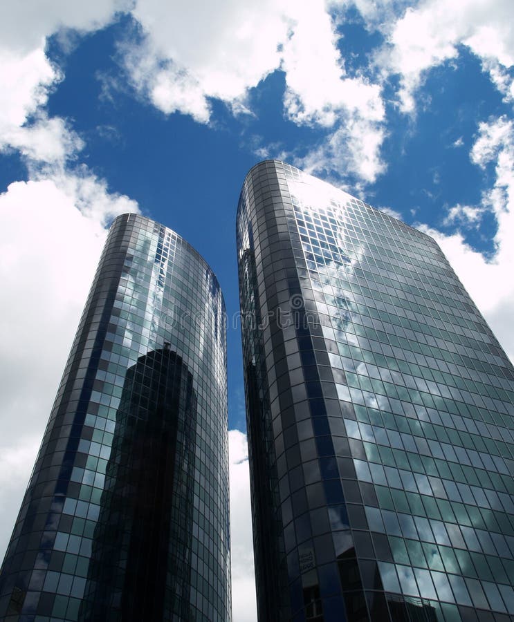 Two office buildings stock image. Image of house, cloud - 13035491