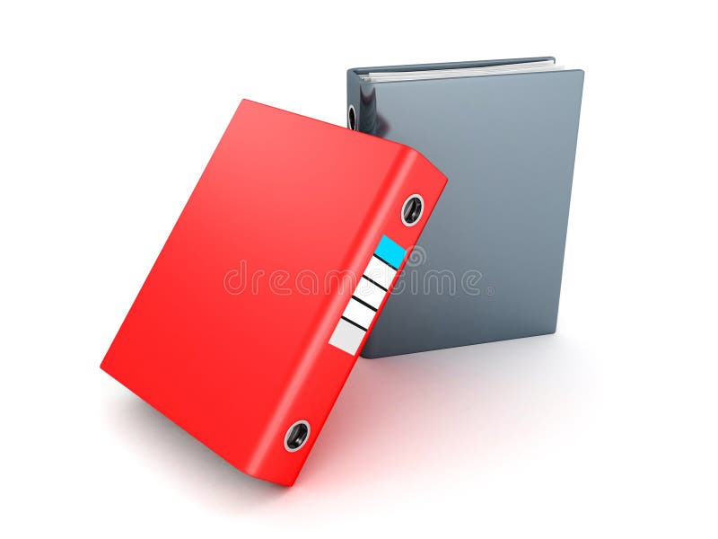 Two Office Folders Ring Binders on White Stock Illustration ...